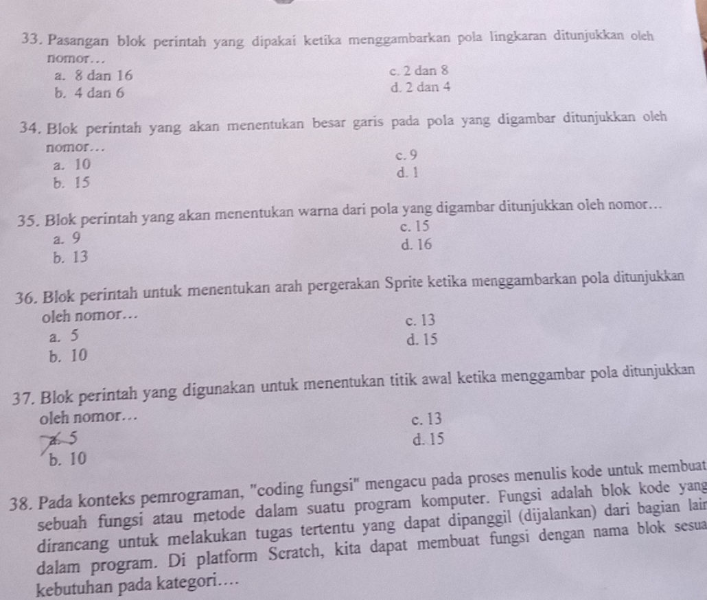 33. Pasangan blok perintah yang dipakai | StudyX