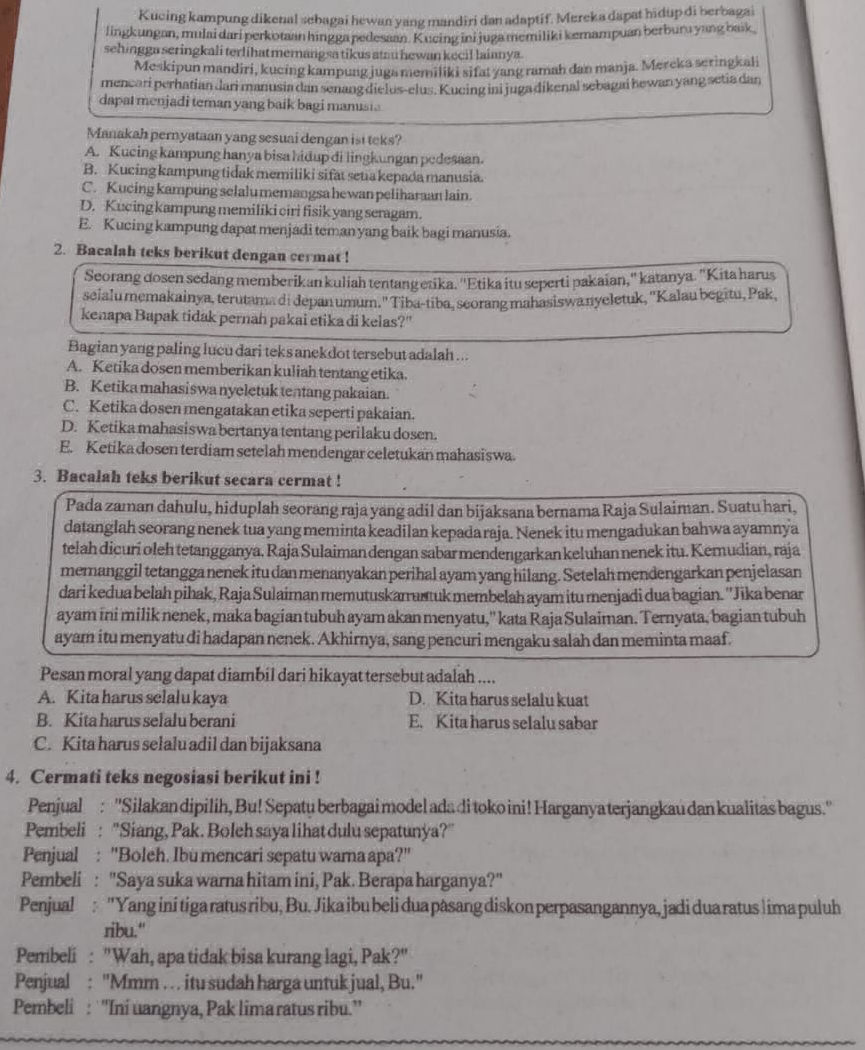 1. Manakah pernyataan yang sesuai dengan isi | StudyX