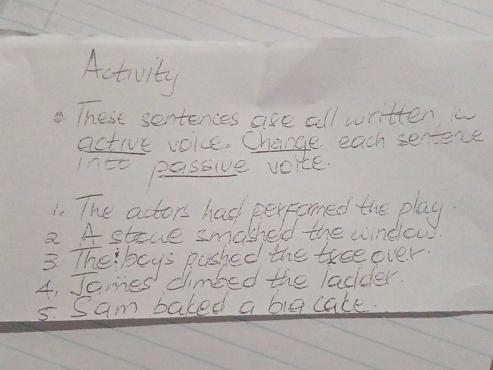 Activity * These sentences are all written | StudyX