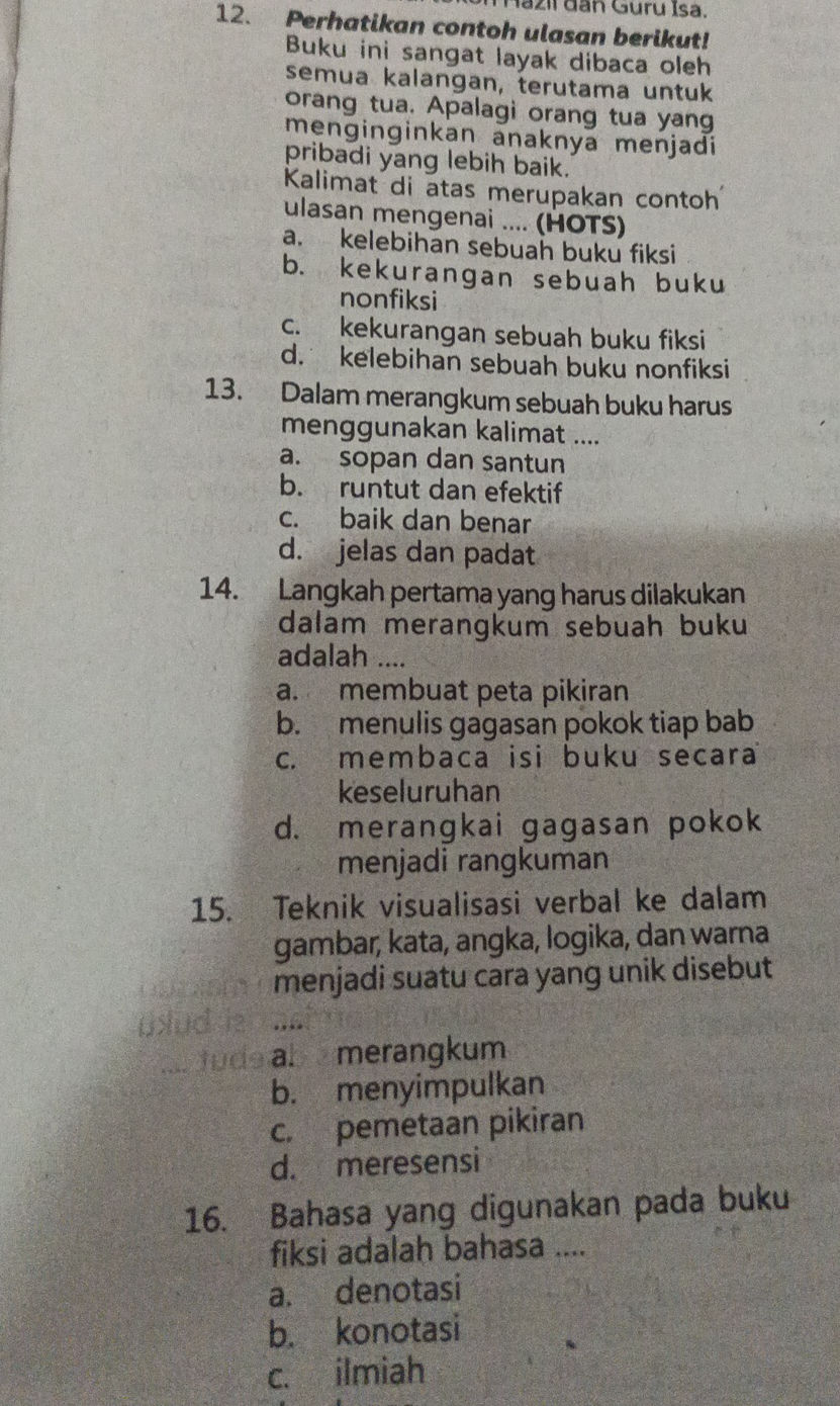 12. Perhatikan contoh ulasan berikut! Buku | StudyX