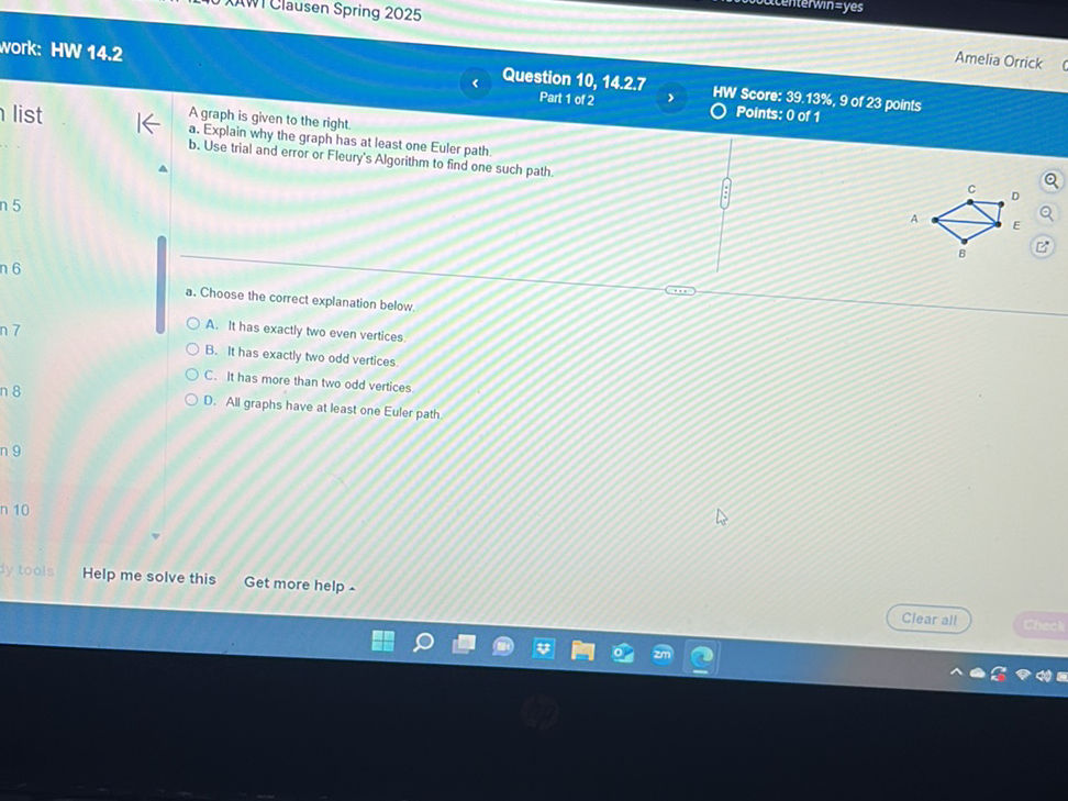 A graph is given to the right. a. Explain | StudyX
