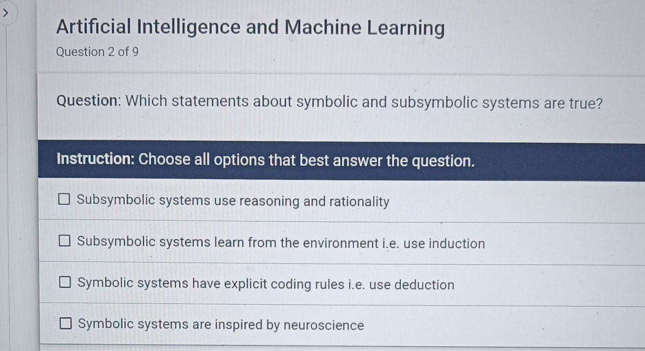 Question: Which statements about symbolic | StudyX