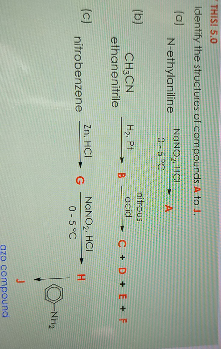 Identify the structures of compounds A to J. | StudyX