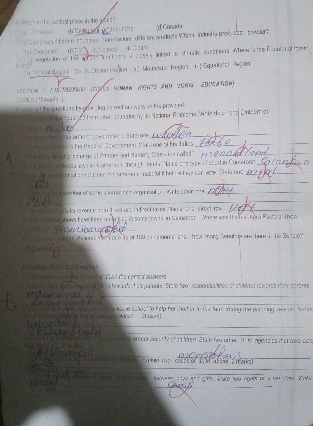 10. Which is the wettest place in the world? | StudyX