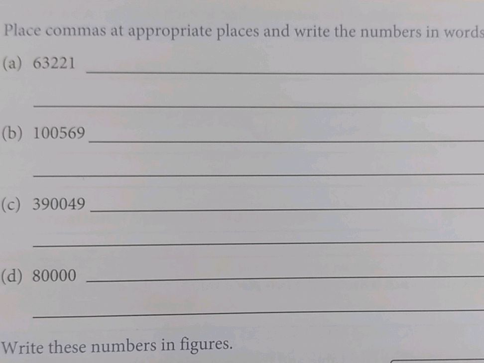Place commas at appropriate places and write | StudyX
