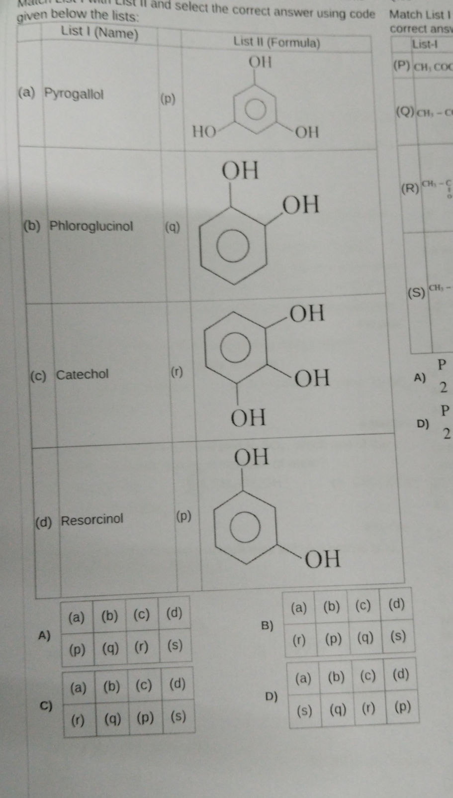 Match List I with List II and select the | StudyX