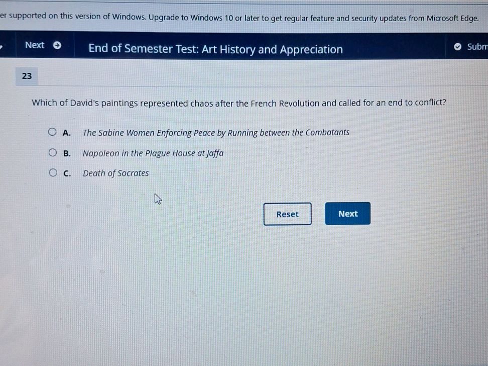 Which of David's paintings represented chaos | StudyX