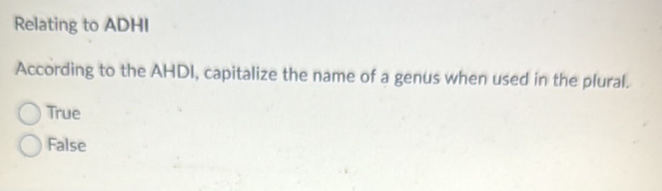 According to the AHDI, capitalize the name