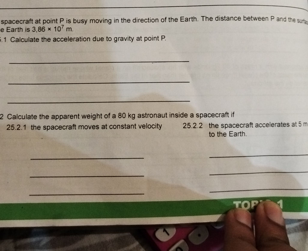 5.1 Calculate the acceleration due to | StudyX