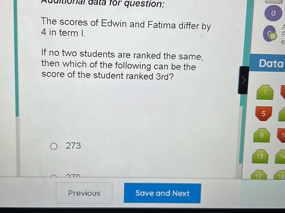The scores of Edwin and Fatima differ by 4 | StudyX