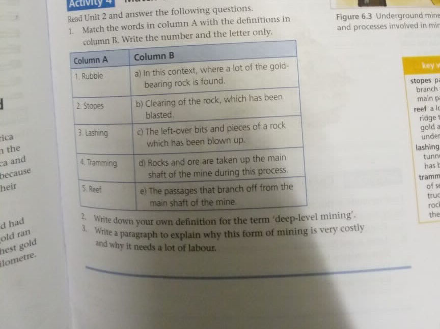 1. Match the words in column A with the | StudyX