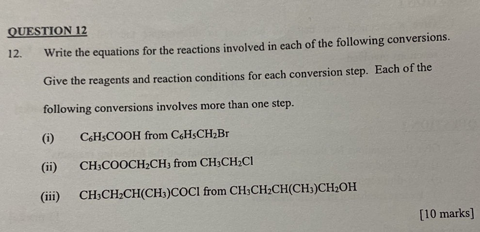 12. Write the equations for the reactions | StudyX