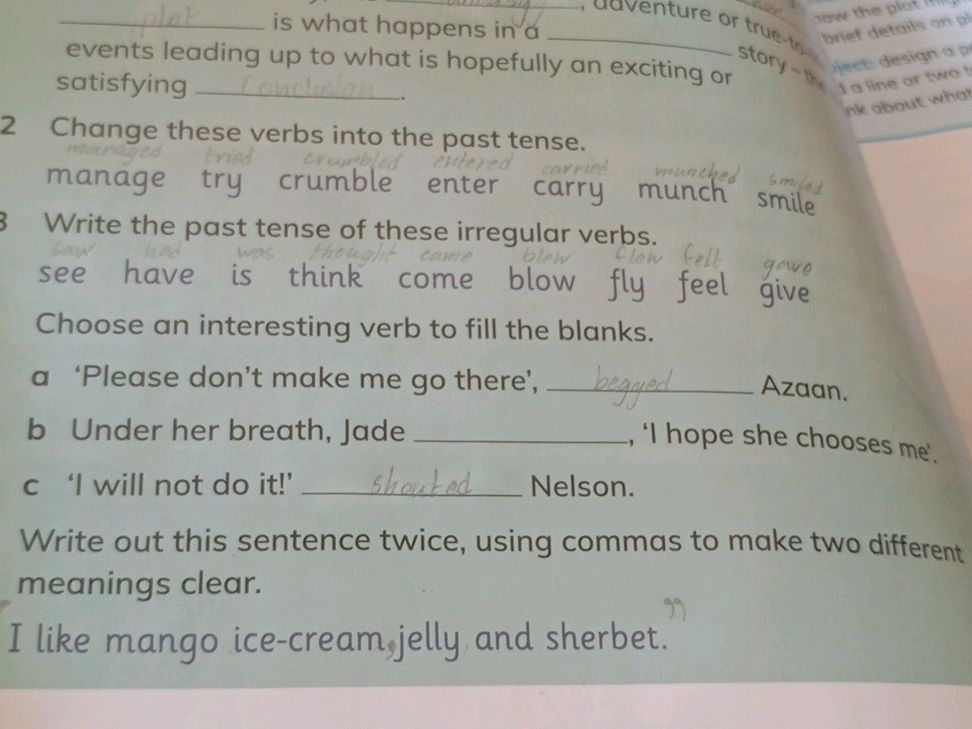 2 Change these verbs into the past tense. | StudyX