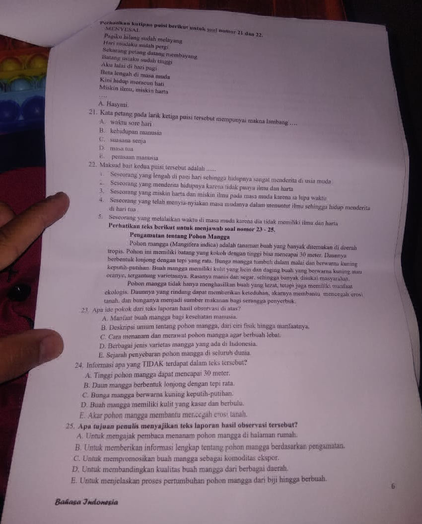 Perhatikan kutipan puisi berikut untuk soal | StudyX