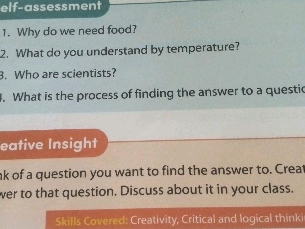 1. Why do we need food? 2. What do you | StudyX