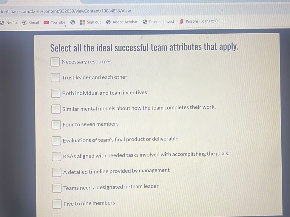 Select all the ideal successful team | StudyX