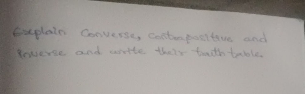 Explain Converse, contrapositive and Inverse | StudyX