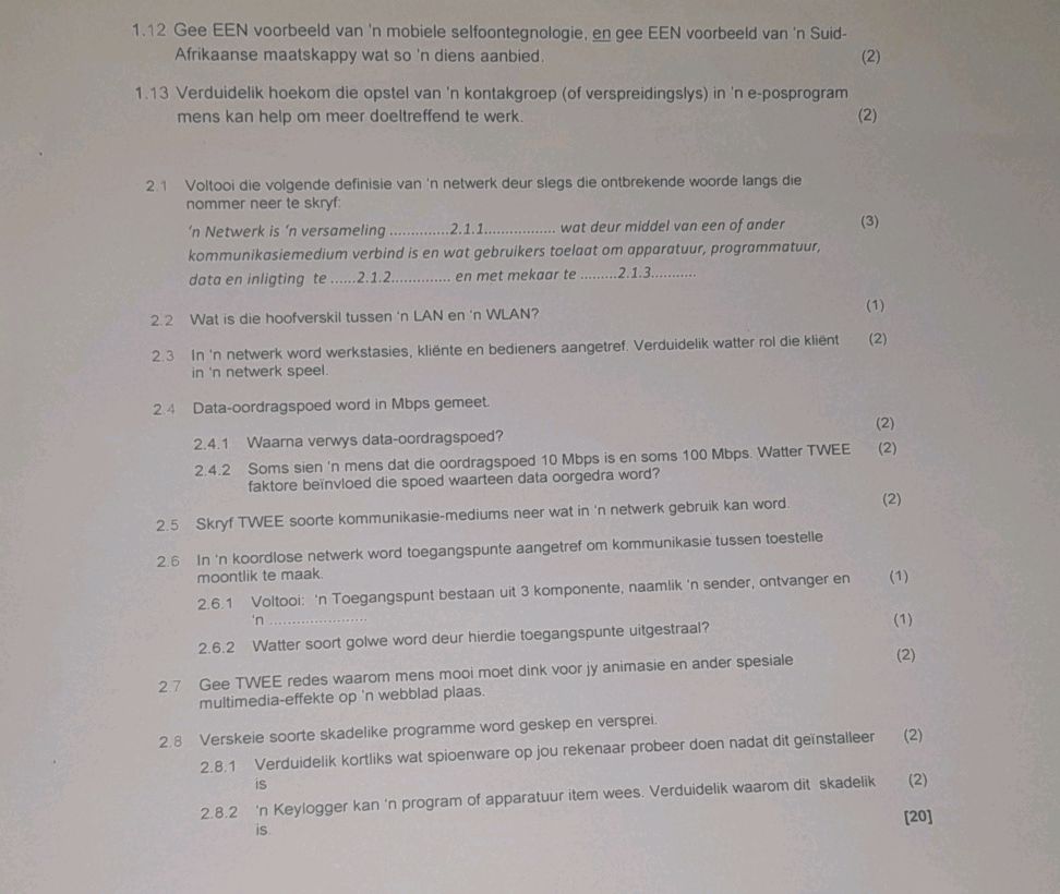 1.12 Gee EEN voorbeeld van 'n mobiele | StudyX