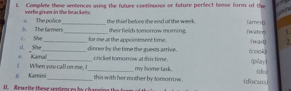 1. Complete these sentences using the future | StudyX