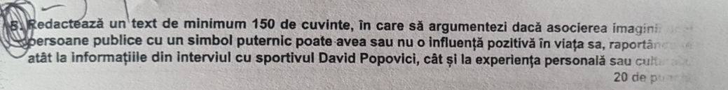 5. Redactează un text de minimum 150 de | StudyX