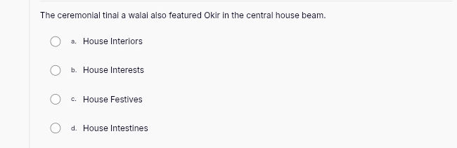 The ceremonial tinai a walai also featured | StudyX