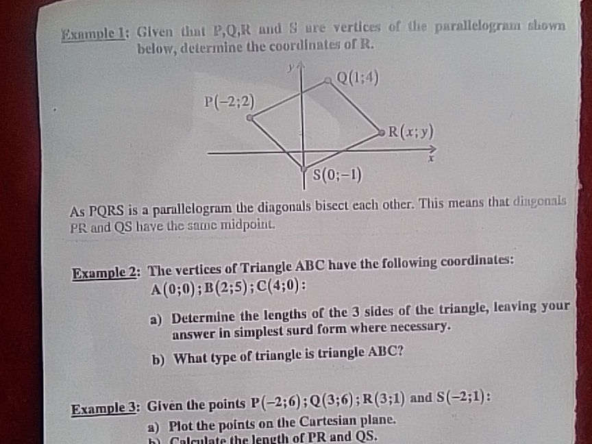 Example 1: Given that P, Q, R and S are | StudyX