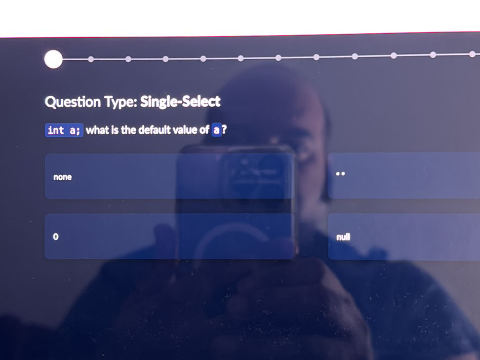 int a; what is the default value of a ? | StudyX