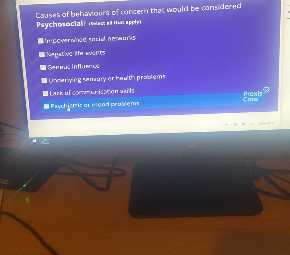 Causes of behaviours of concern that would | StudyX