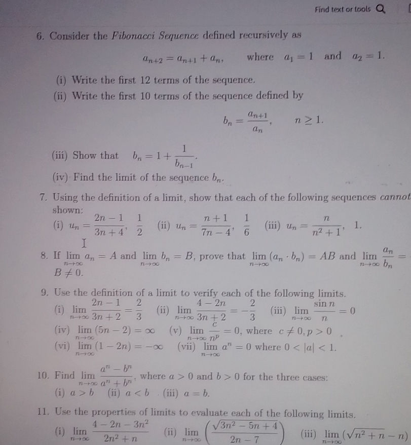 6. Consider the Fibonacci Sequence defined | StudyX