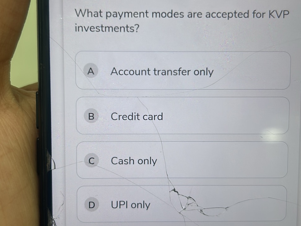 What payment modes are accepted for KVP | StudyX