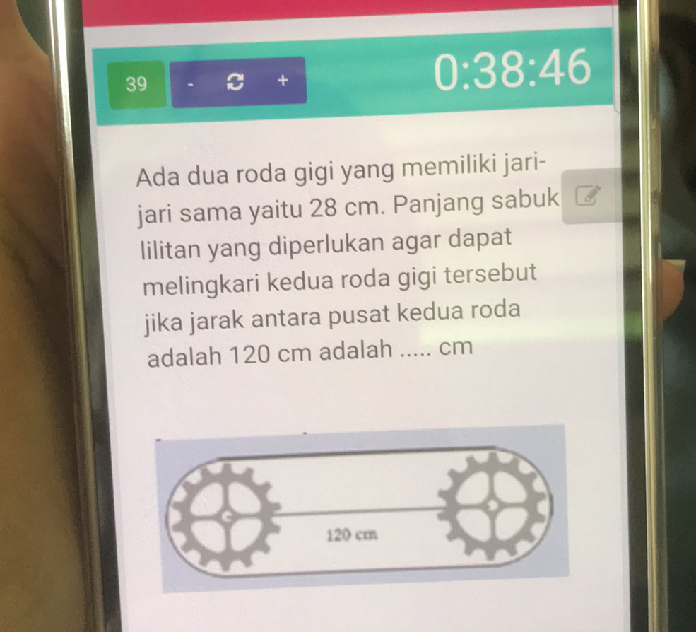 Ada dua roda gigi yang memiliki jari-jari | StudyX
