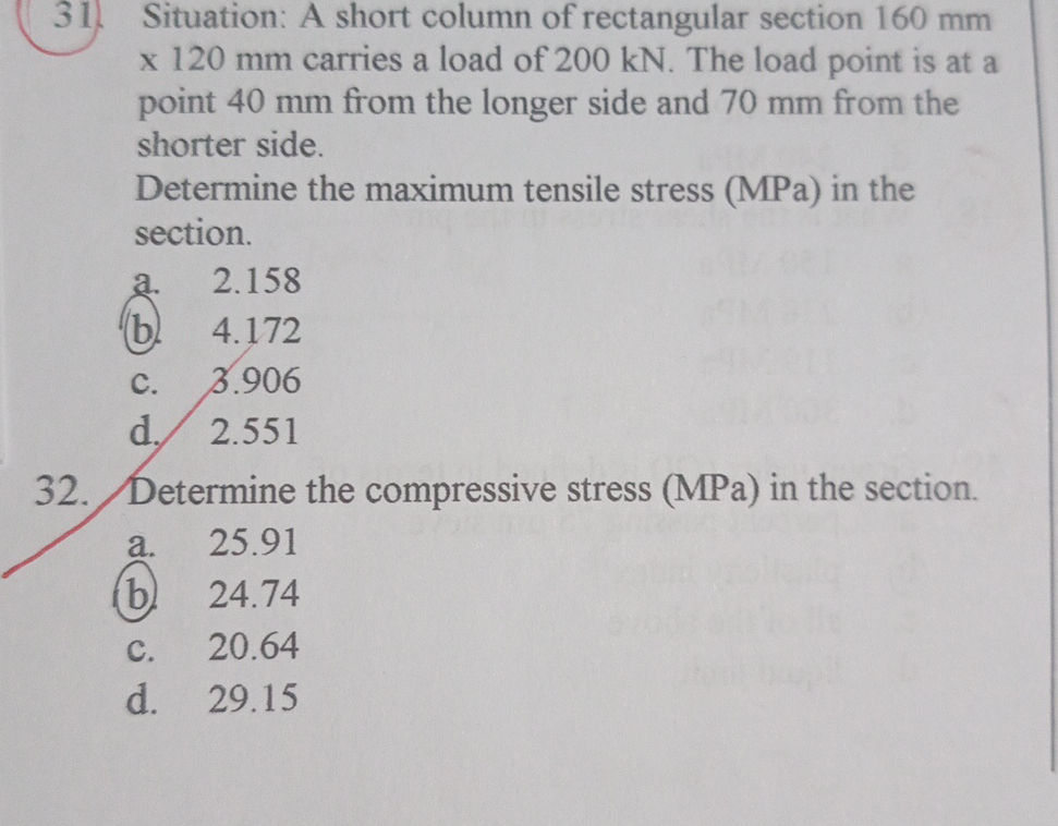 31. Situation: A short column of rectangular | StudyX