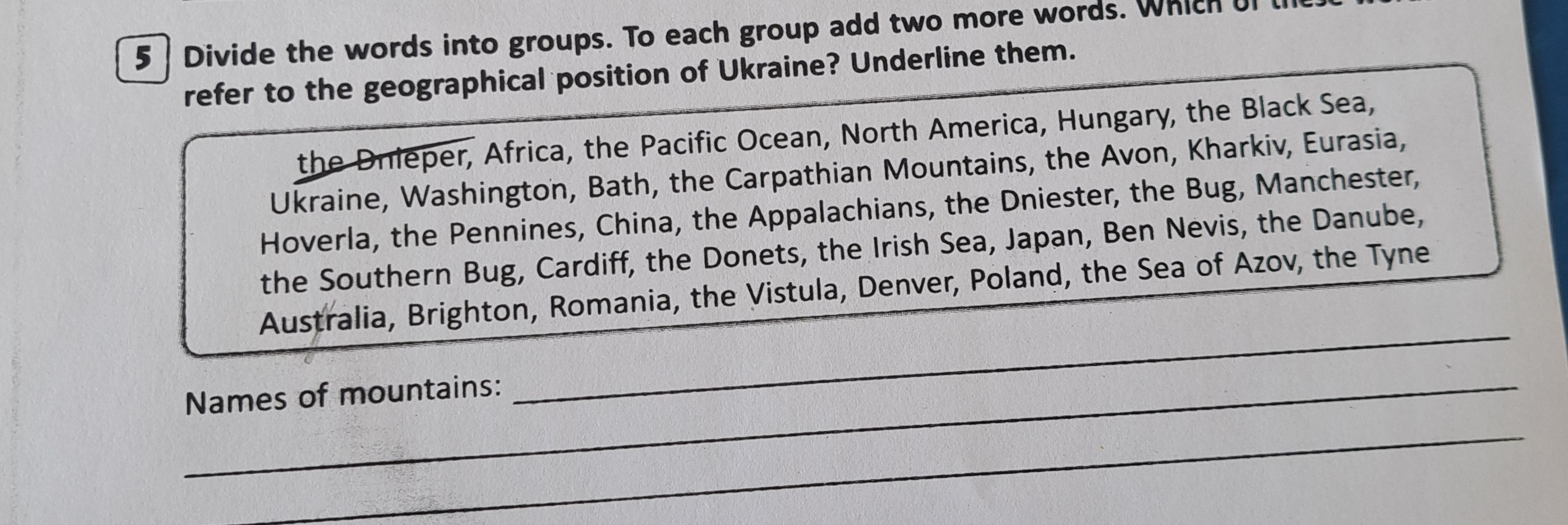 Divide the words into groups. To each group | StudyX