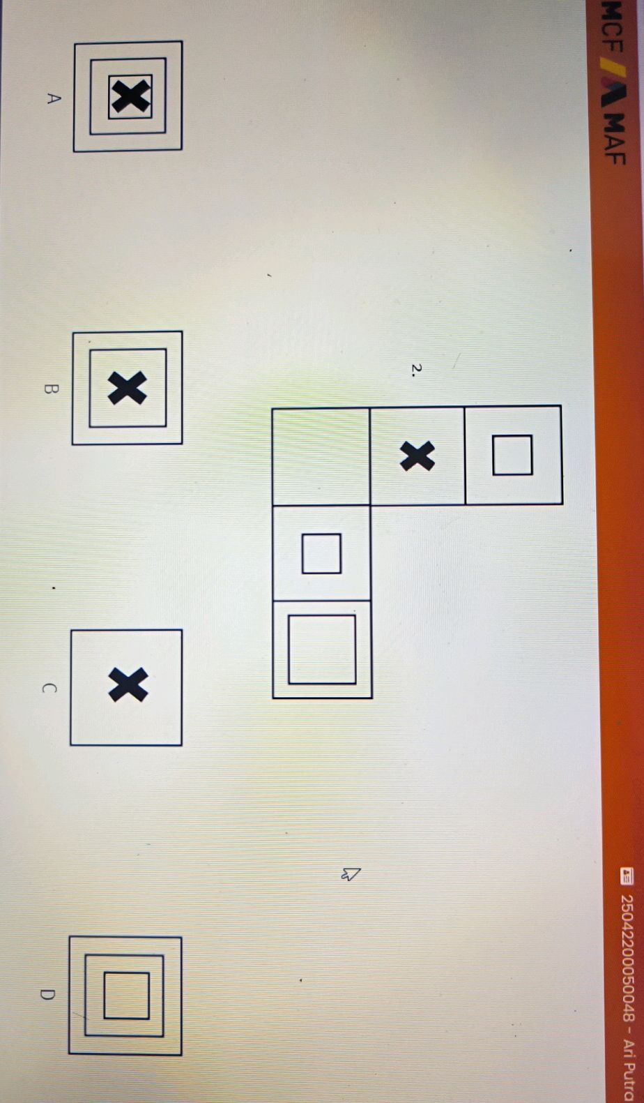 2. A. The image shows a square with an 'X' | StudyX