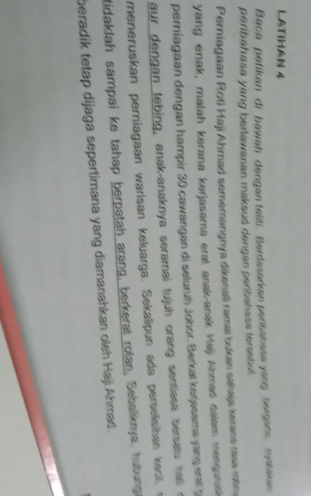 LATIHAN 4 Baca petikan di bawah dengan | StudyX