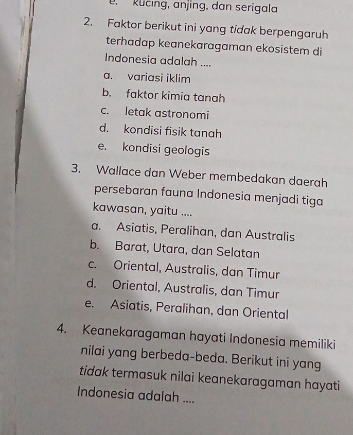 2. Faktor berikut ini yang tidak berpengaruh | StudyX
