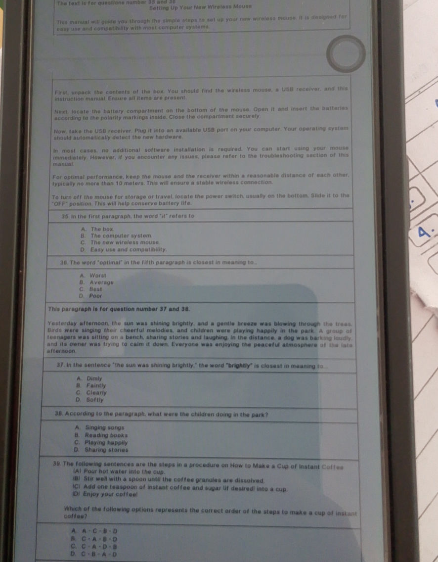 35. In the first paragraph, the word "it" | StudyX