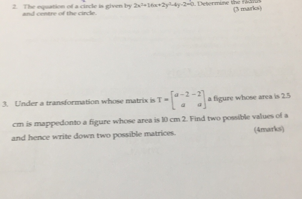 2. The equation of a circle is given by | StudyX