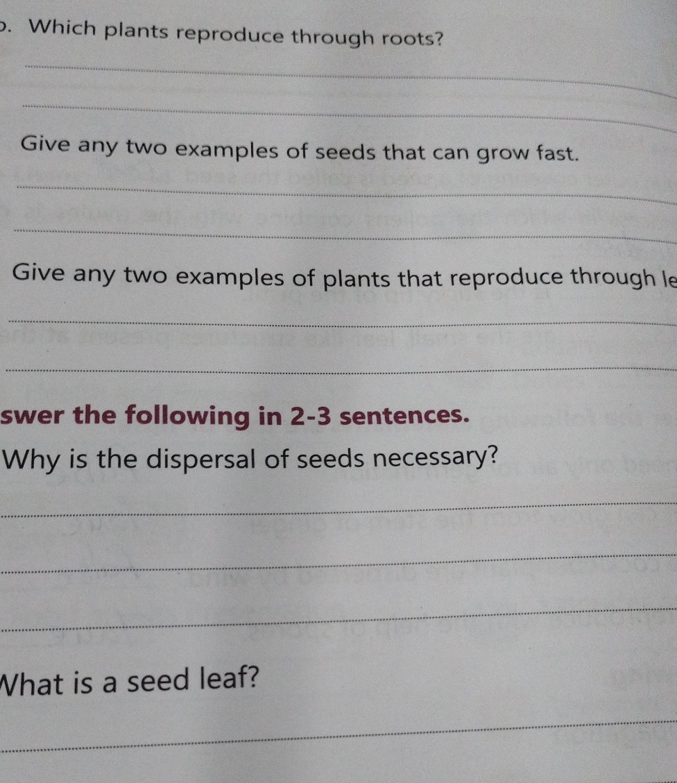 Which plants reproduce through roots? Give | StudyX