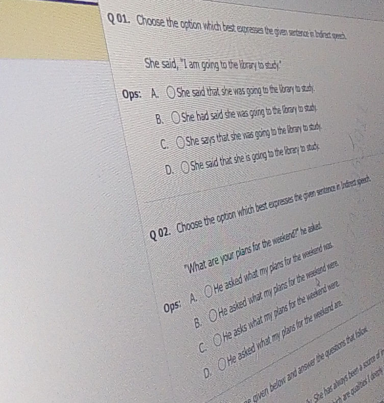 Q 01. Choose the option which best expresses | StudyX