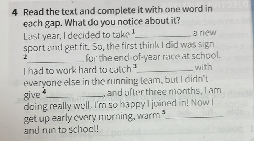 4 Read the text and complete it with one | StudyX