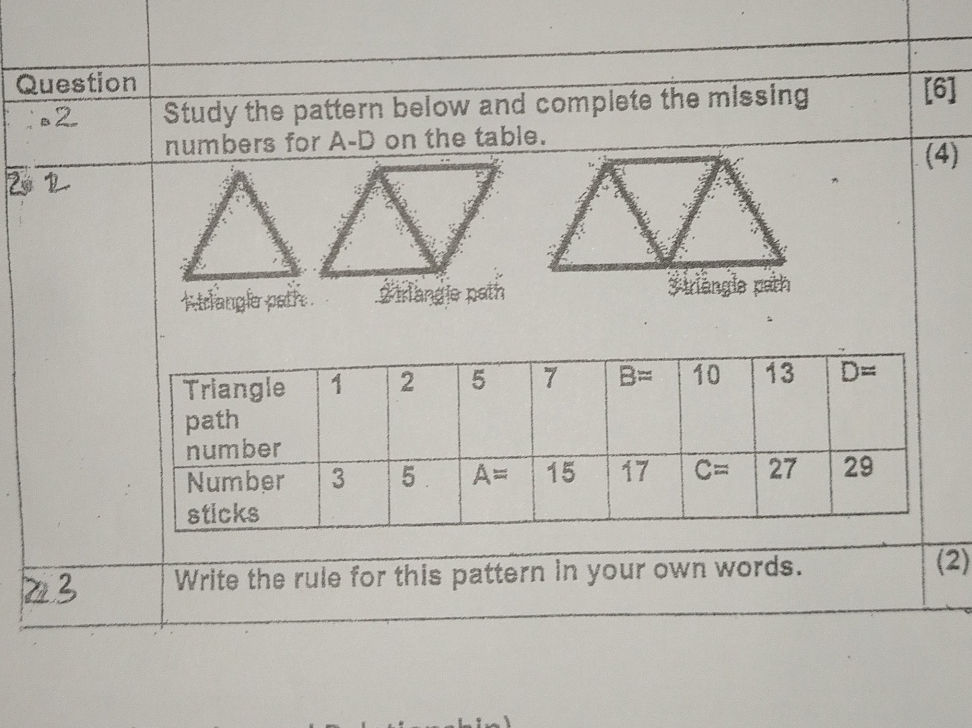 Study the pattern below and complete the | StudyX