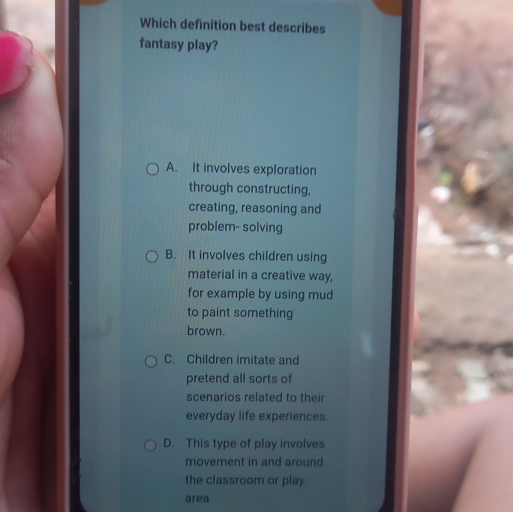 Which definition best describes fantasy | StudyX