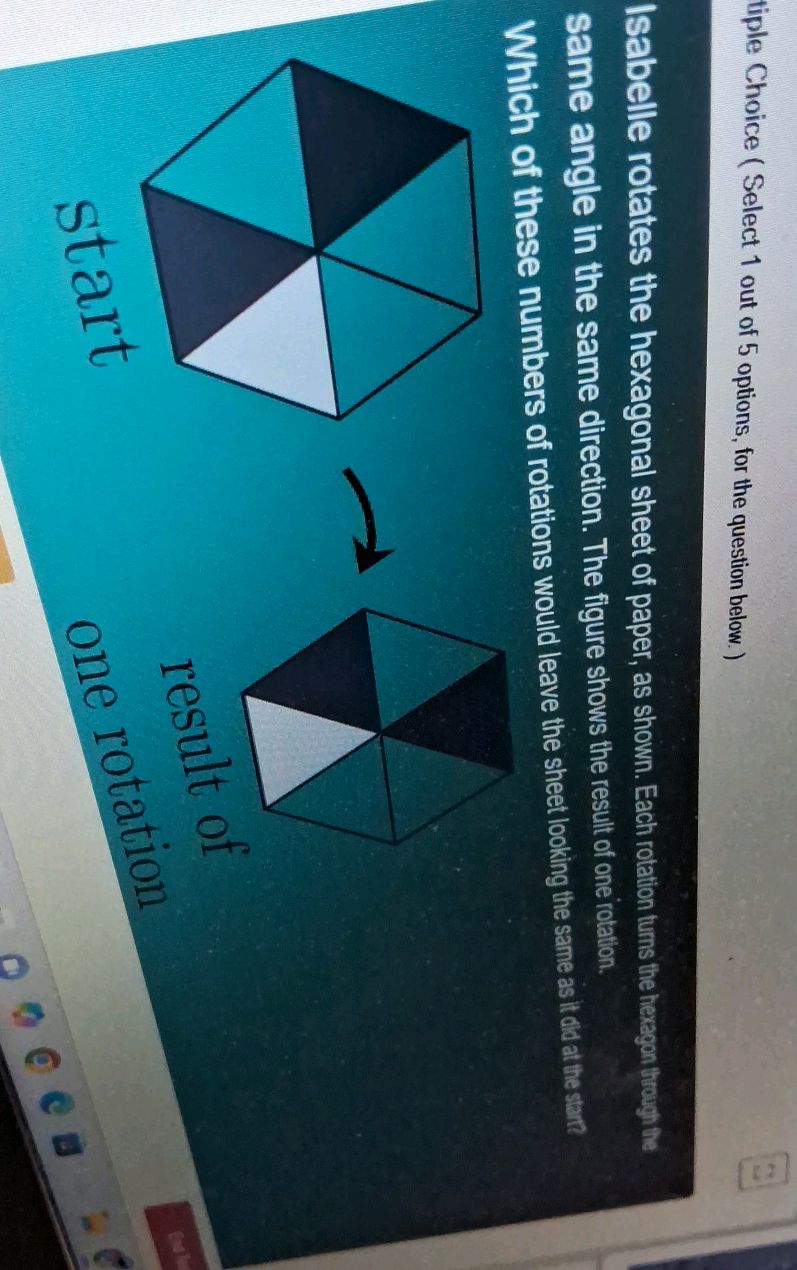 Isabelle rotates the hexagonal sheet of | StudyX