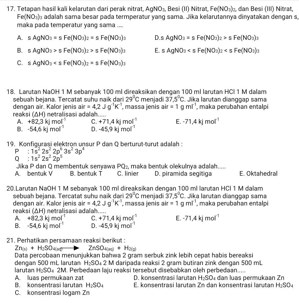 17. Tetapan hasil kali kelarutan dari perak | StudyX