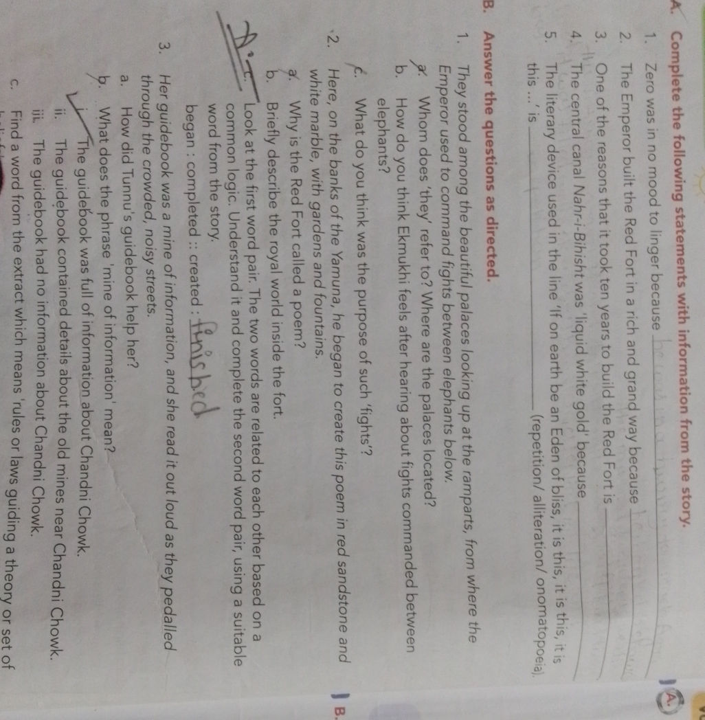 A. Complete the following statements with | StudyX