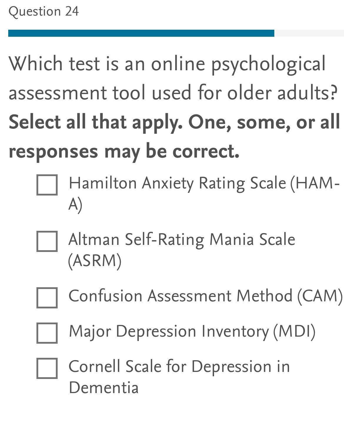 Which test is an online psychological | StudyX