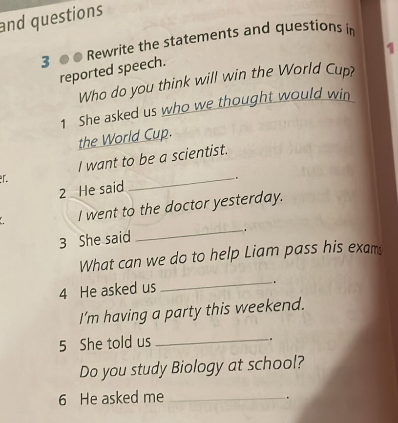 3 Rewrite the statements and questions in | StudyX