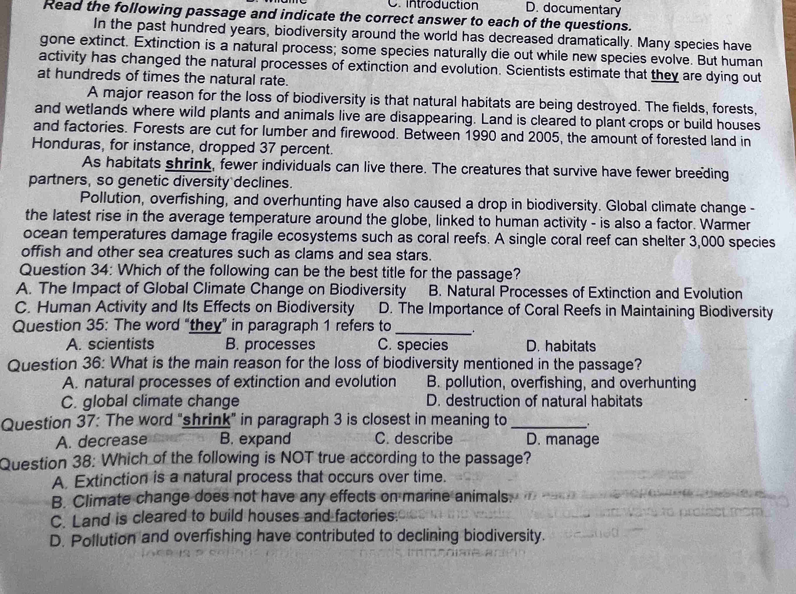 Read the following passage and indicate the | StudyX