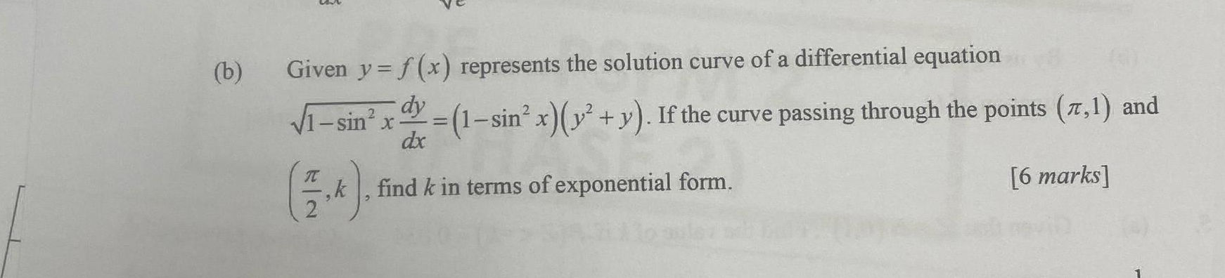 (b) Given $y = f(x)$ represents the solution | StudyX